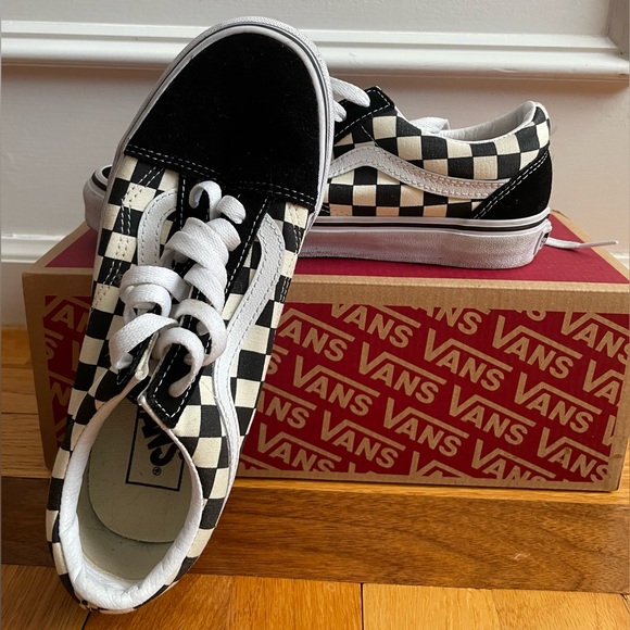 Vans | Shoes | Vans Sneakers Old Skool Black White Check | Poshmark